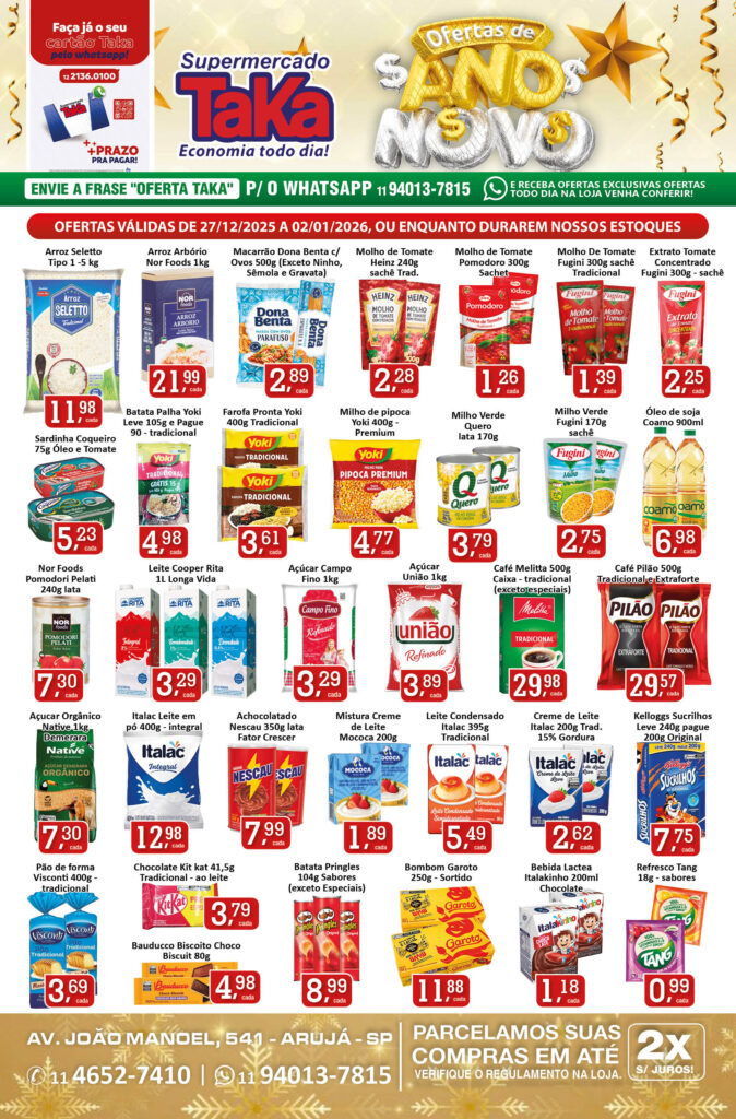 Ofertas Taka – 27/12/2025 a 02/01/2026 – Taka Supermecado