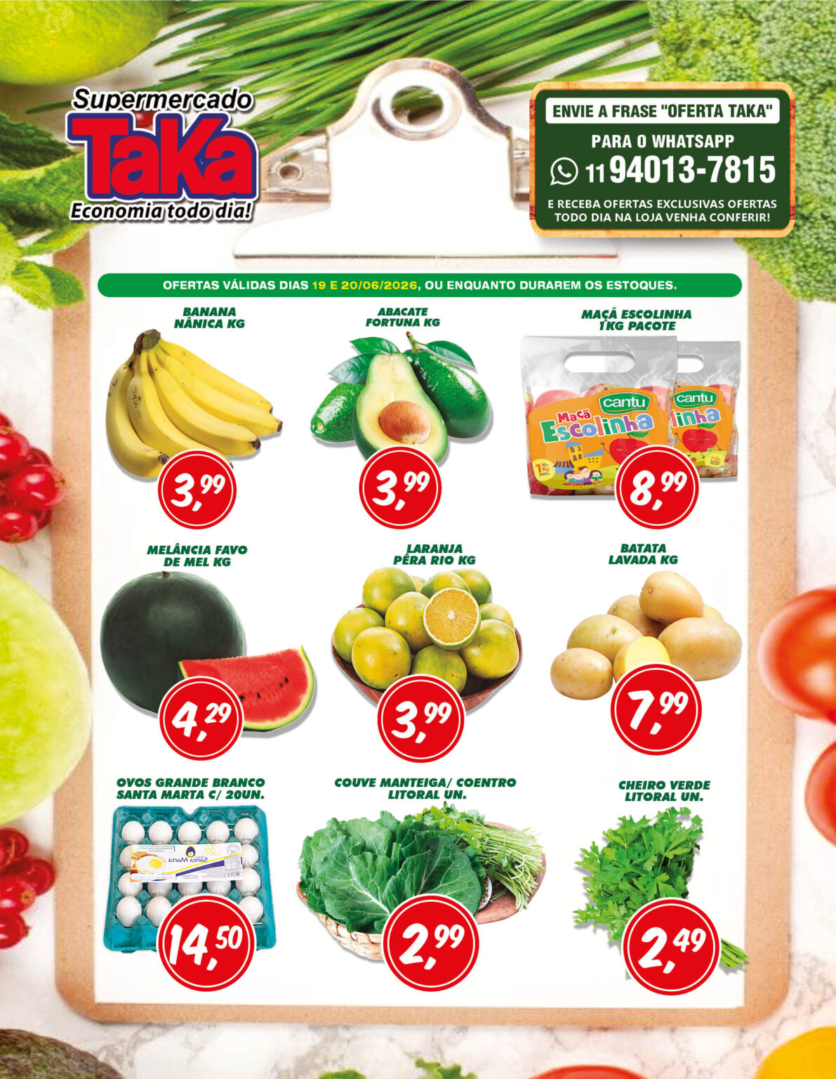 Ofertas Taka de Hortifruti – 19 e 20/06/2026 – Taka Supermecado